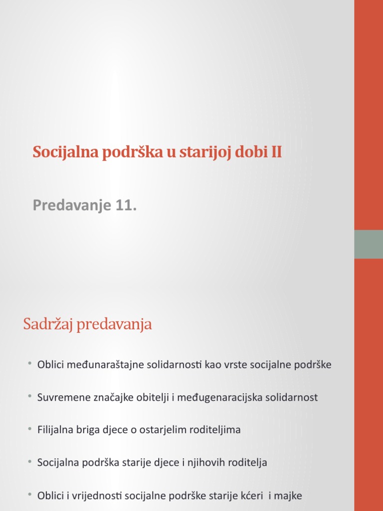 Socijalna Podrška U Starijoj Dobi II | PDF