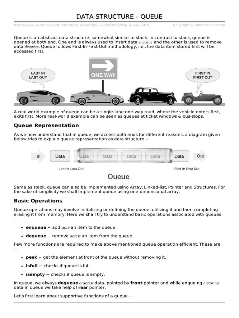 Data Structure - Queue | PDF | Queue (Abstract Data Type) | Data Management