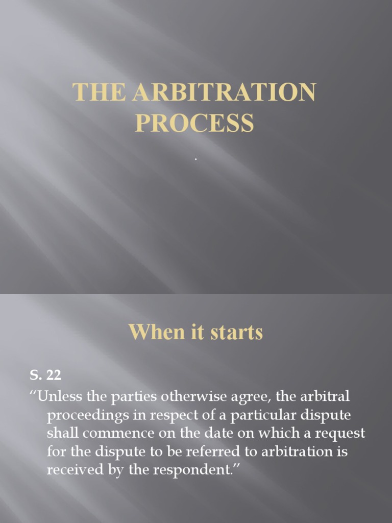 The Arbitration Process | PDF | Arbitral Tribunal | Arbitration