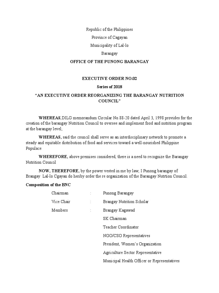 Executive Order 06 Series 2018 (Beswmc) | PDF | Waste Management ...