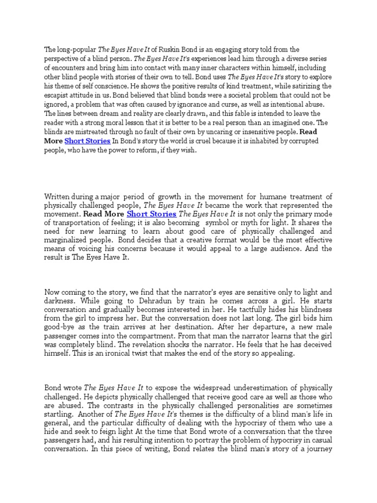 The Eyes Have It | PDF | Narration