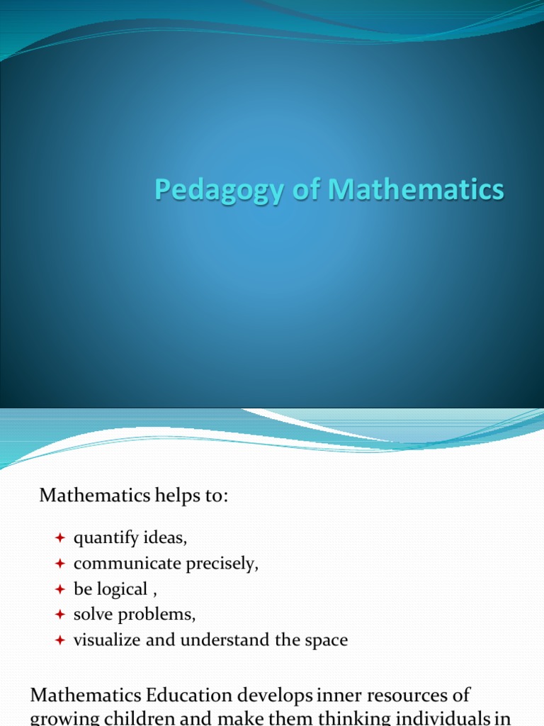 Pedagogy of Mathematics PPT English | PDF | Pedagogy | Teaching Mathematics