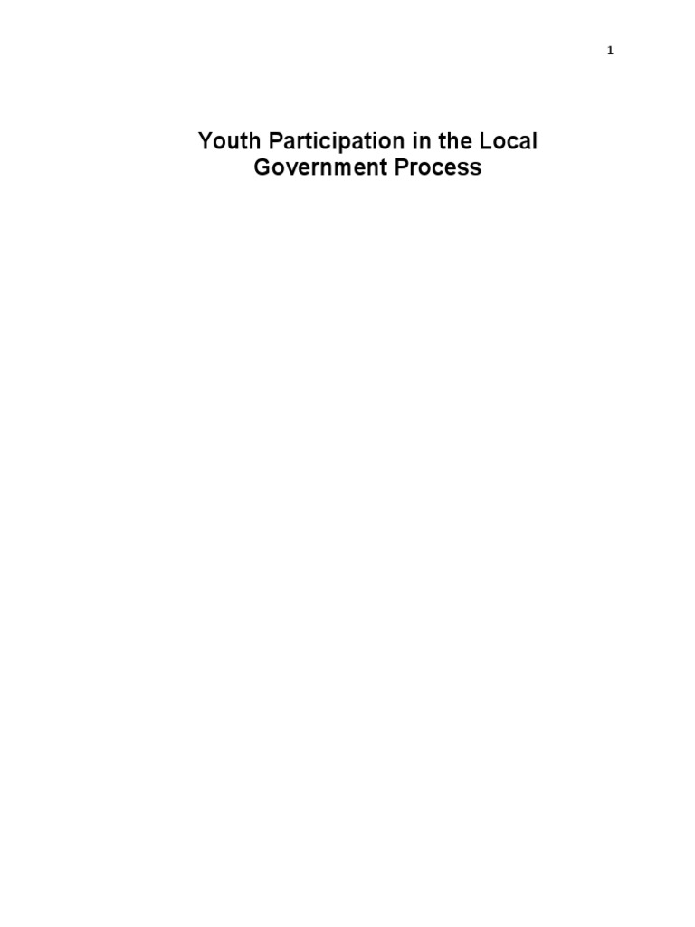 Youth Participation in The Local Government Process | PDF | Governance ...