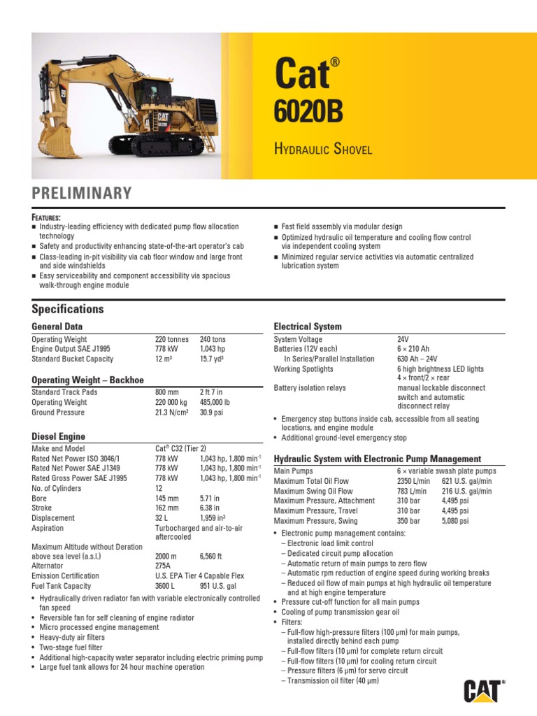 Fdocuments - in - Excavadora Caterpillar 6020b PDF | PDF | Horsepower ...