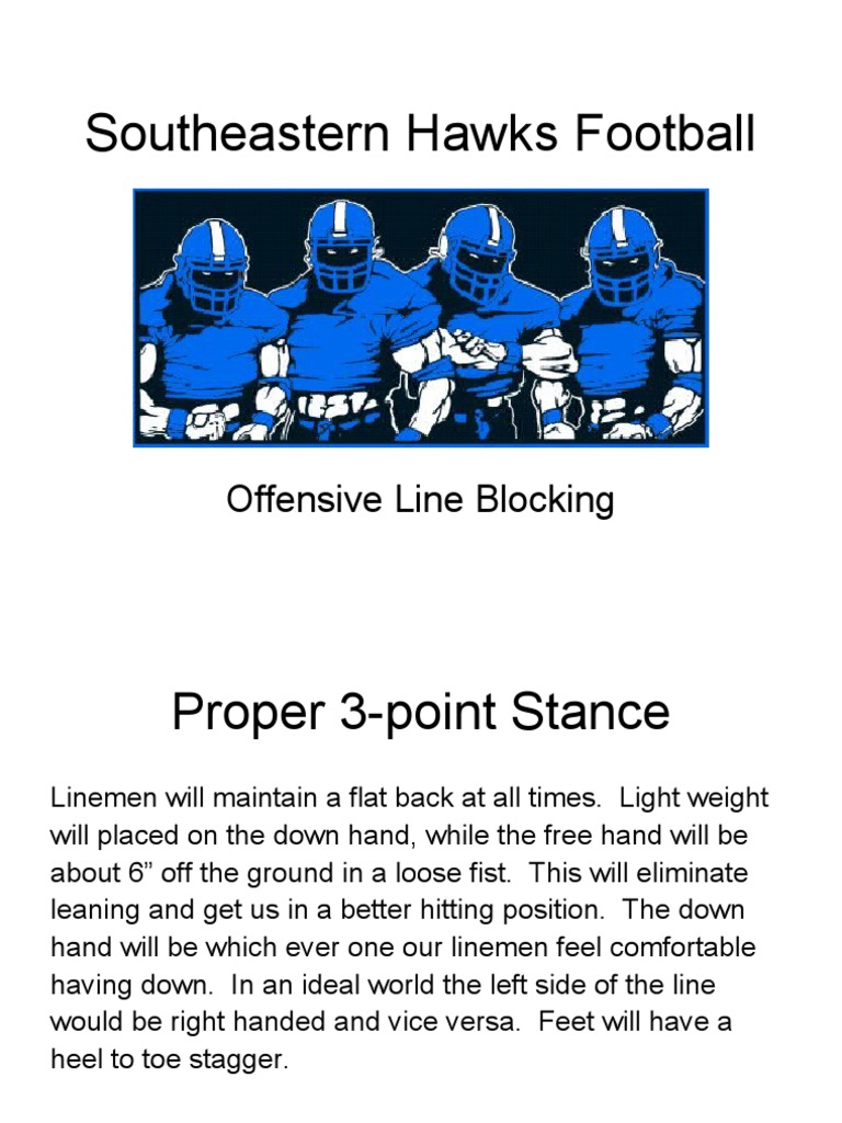 Southeastern Hawks Football: Offensive Line Blocking | PDF | Teams ...