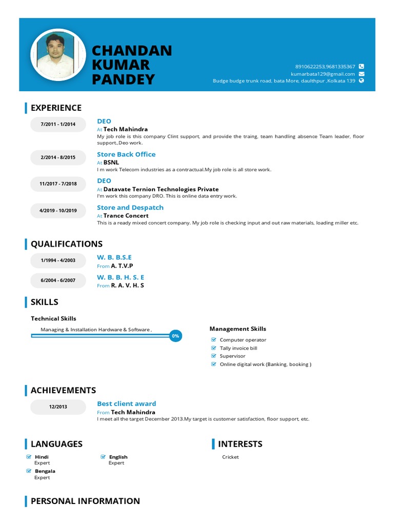 Chandan Kumar Pandey: Experience | Download Free PDF | Digital Technology | Information Technology