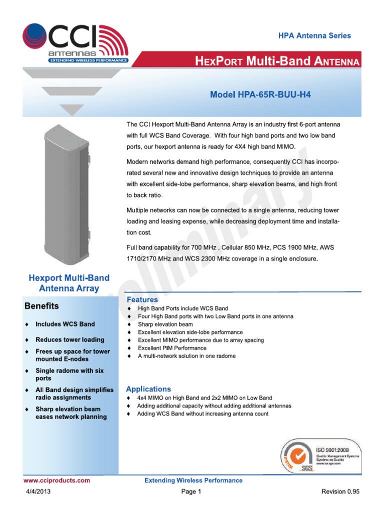 Cci Hpa-65r-Buu-H4 | PDF