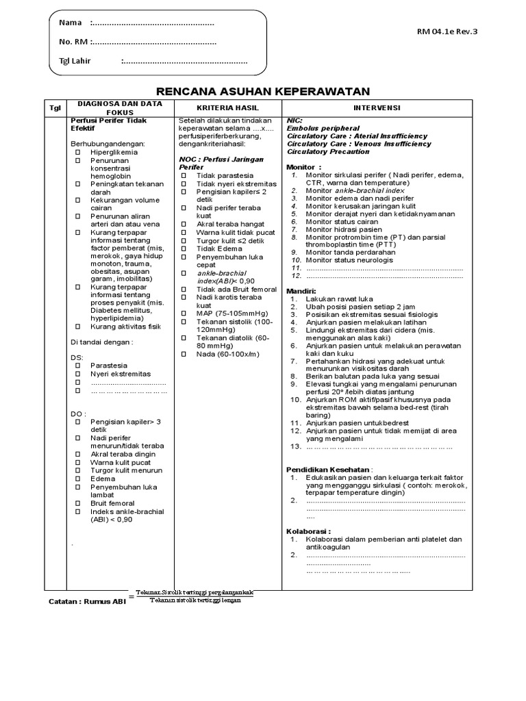 Perfusi Perifer Tidak Efektif | PDF