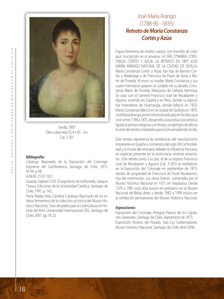 Retrato de María Constanza Cortés y Azúa | PDF | Museo | Pinturas