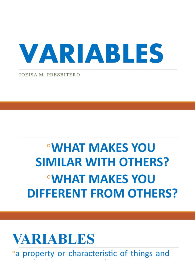 Variables and Types | PDF | Dependent And Independent Variables | Categorical Variable