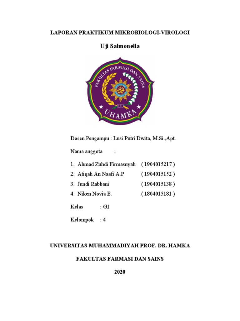 LAPORAN PRAKTIKUM Uji Salmonella | PDF