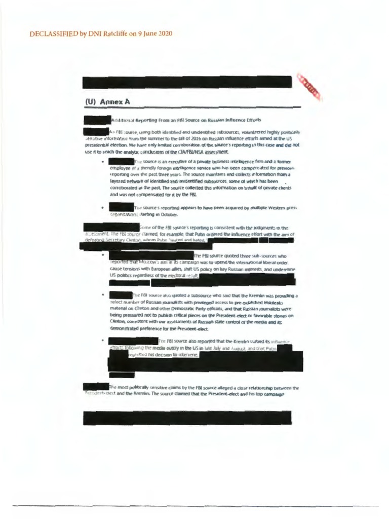 Declassified Steele Dossier Annex To The Intelligence Community ...