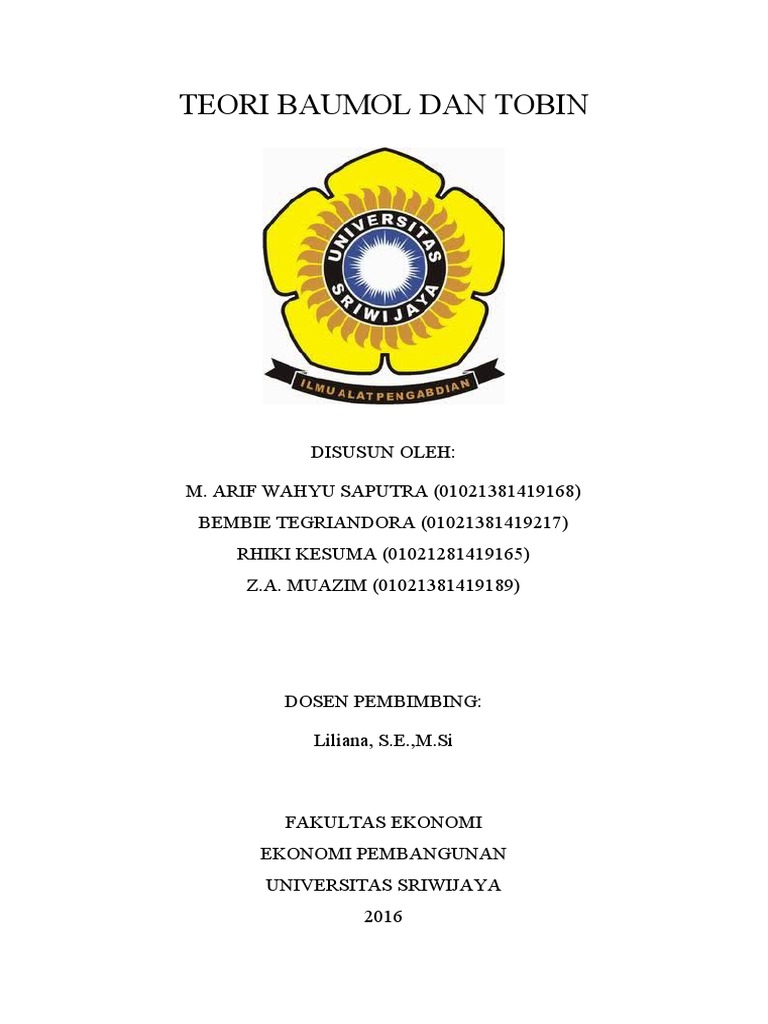 Paper Tugas Teori Baumol Dan Tobin | PDF