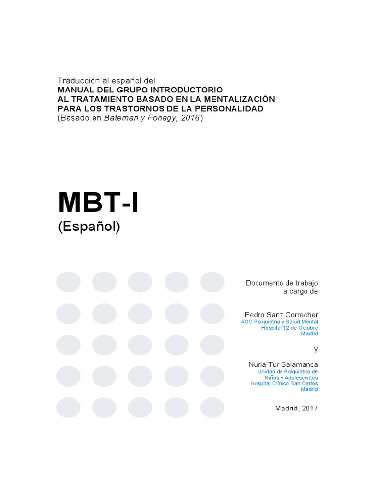 Manual MBT-I Trad Esp | PDF | Las emociones | Mente