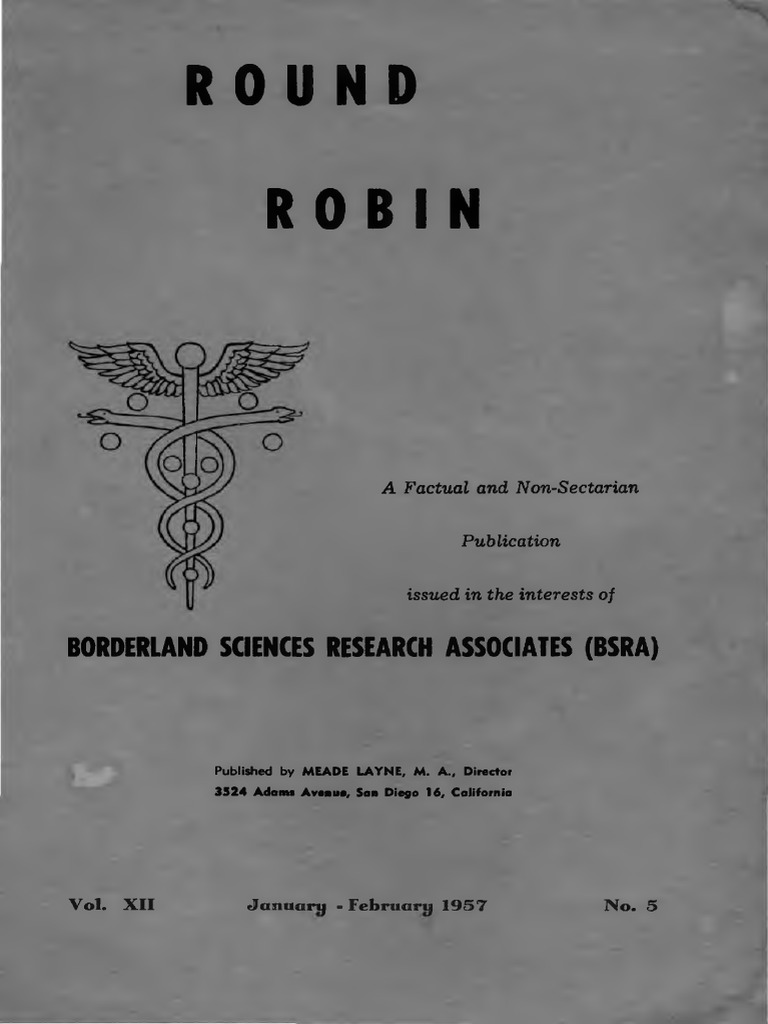 Round Robin: Borderland Sciences Research Associates (Bsra) | PDF ...
