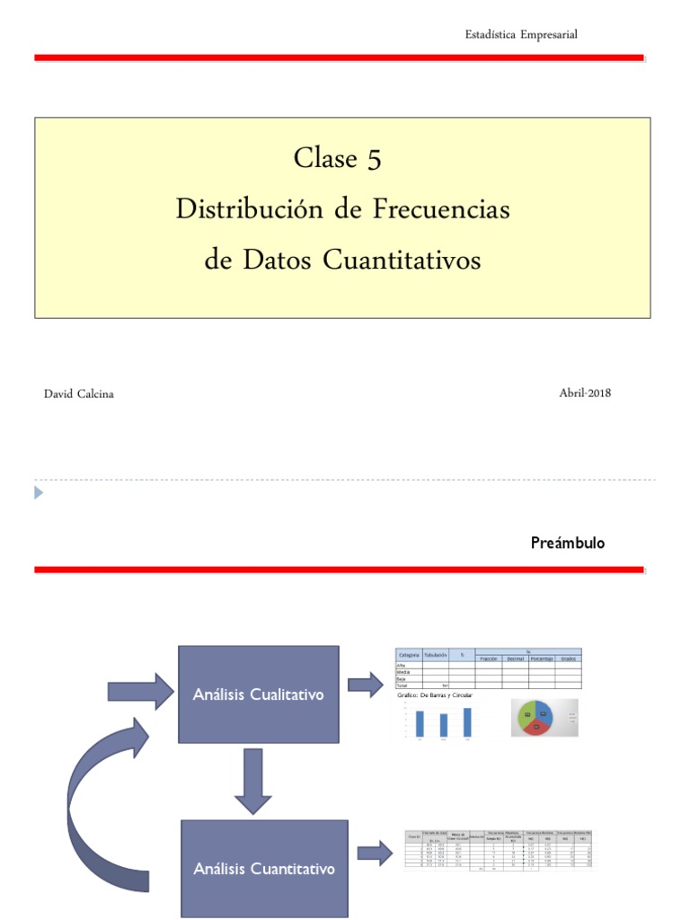Clase 5 Distribución de Frecuencias Datos Cuantitativos | PDF ...