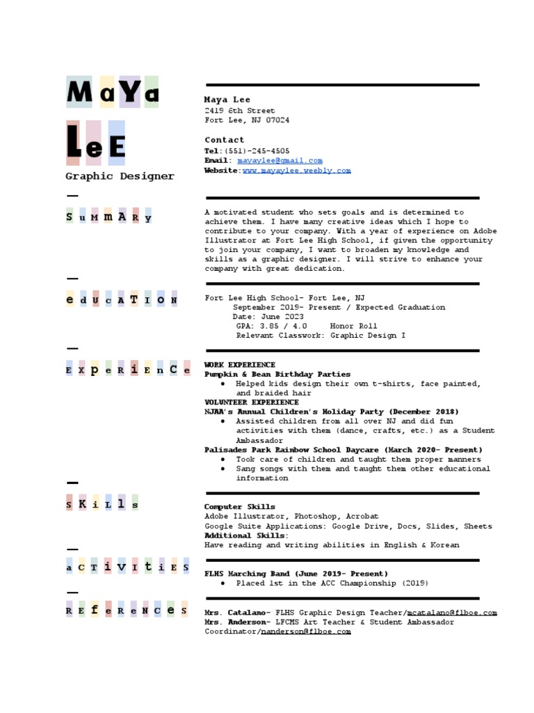 Resume - Maya Lee | PDF | Learning | Behavior Modification