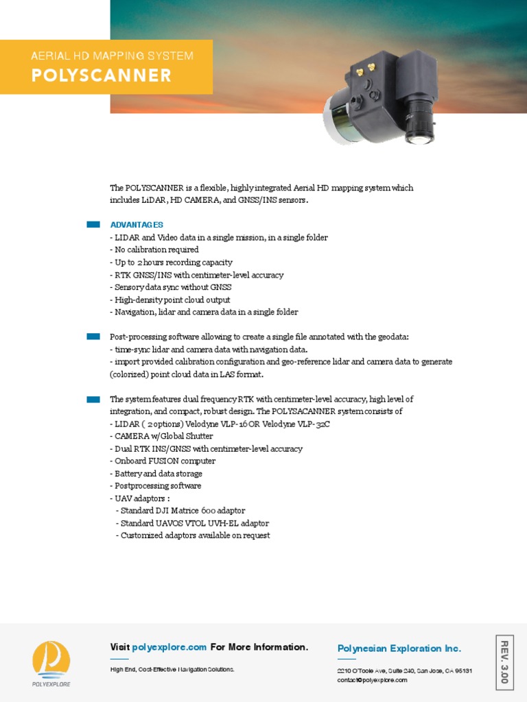 Polyscanner: Aerial HD Mapping System | PDF | Lidar | Inertial ...