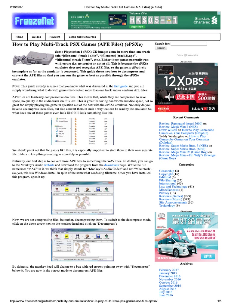 2.1 - How To Play Multi-Track PSX Games (APE Files) (ePSXe) PDF | PDF