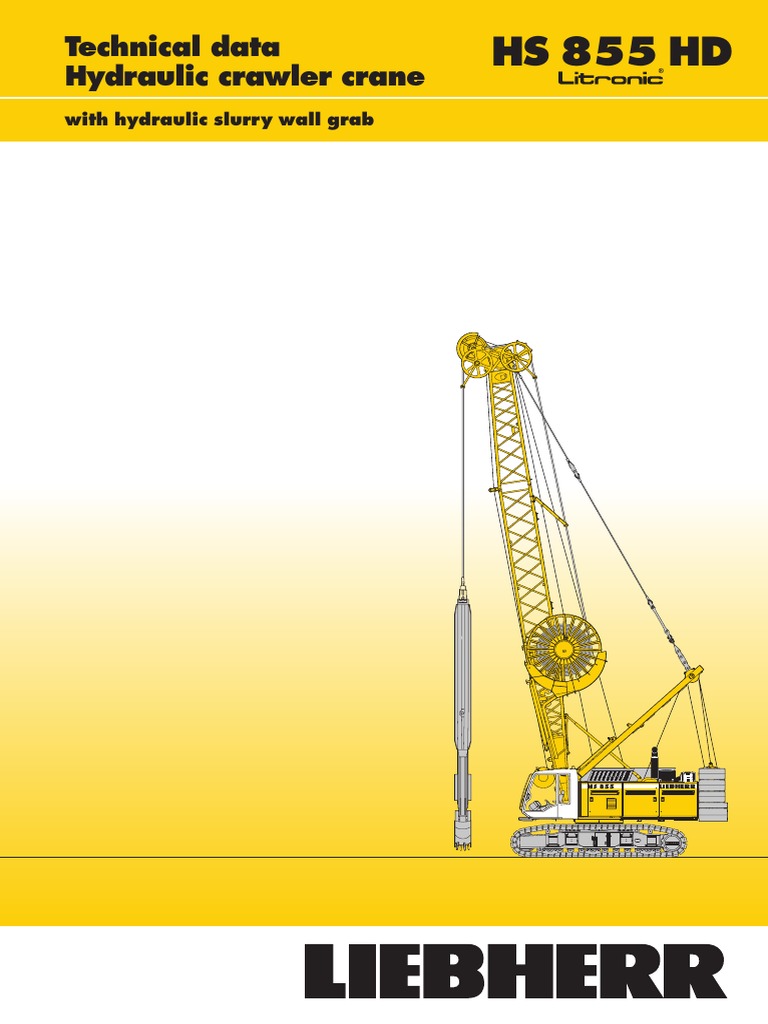 Technical Data Sheet With Hydraulic Slurry Wall Grab SWG | PDF | Crane ...