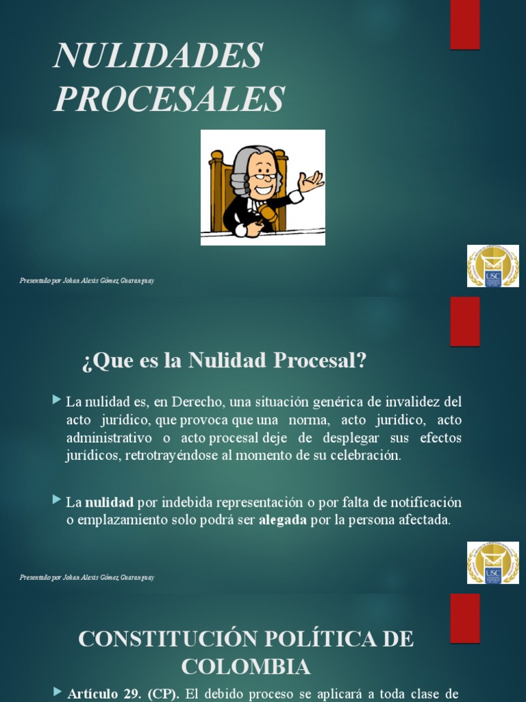 Nulidades Procesales | PDF | Ley procesal | Debido al proceso