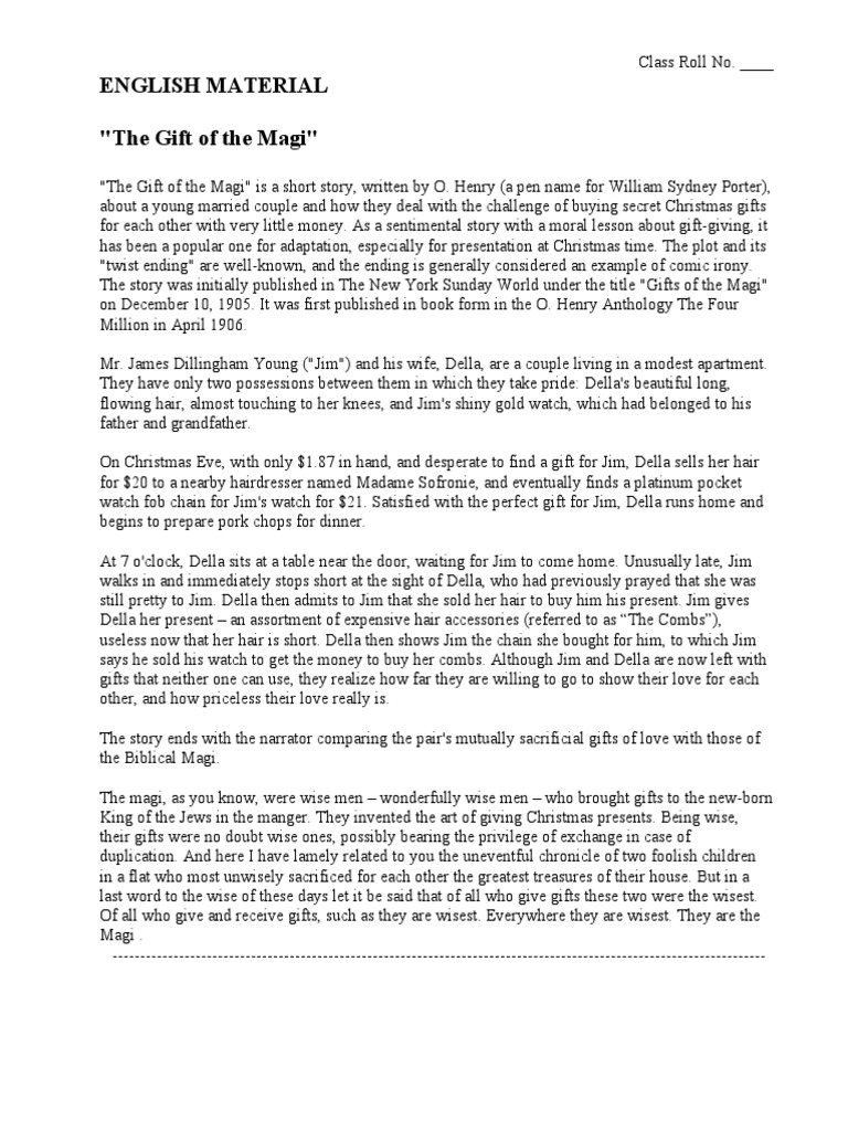 The Gift of Magi English | PDF
