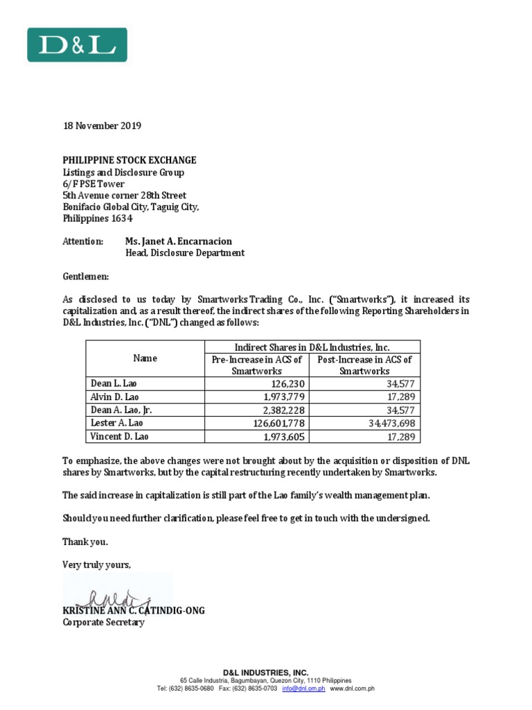 SEC Form 23-B Vincent D. Lao (MD) As of 111819 | PDF | Securities ...