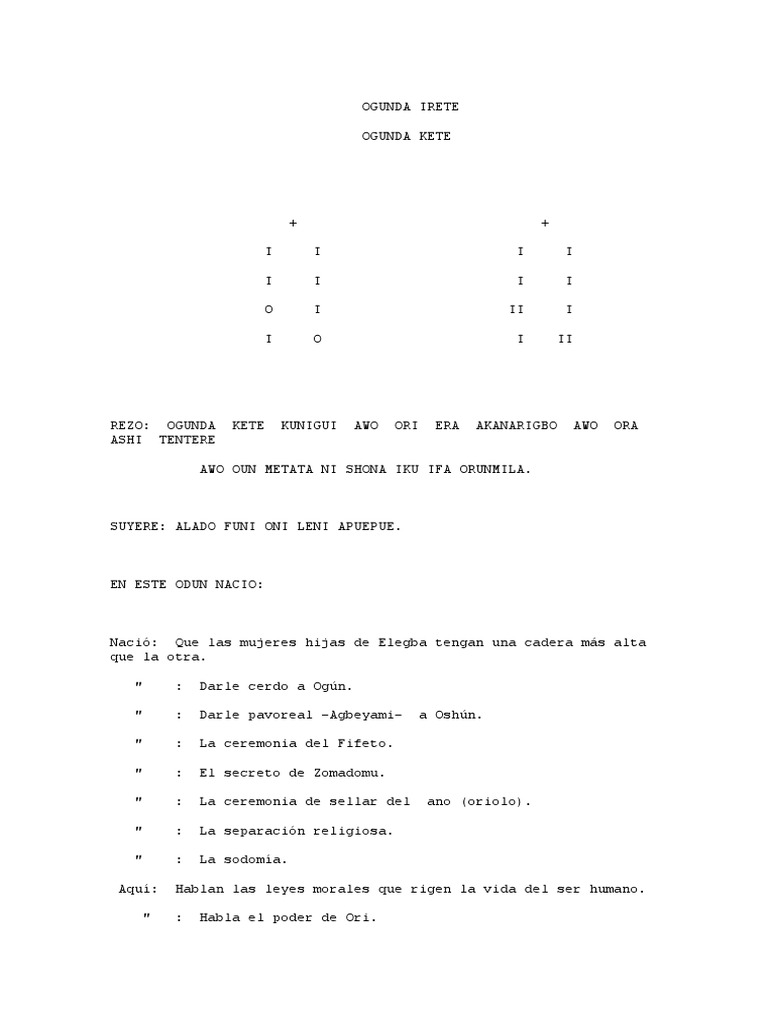 (3-13) Ogunda Irete | PDF | Santeria | Religión y creencia