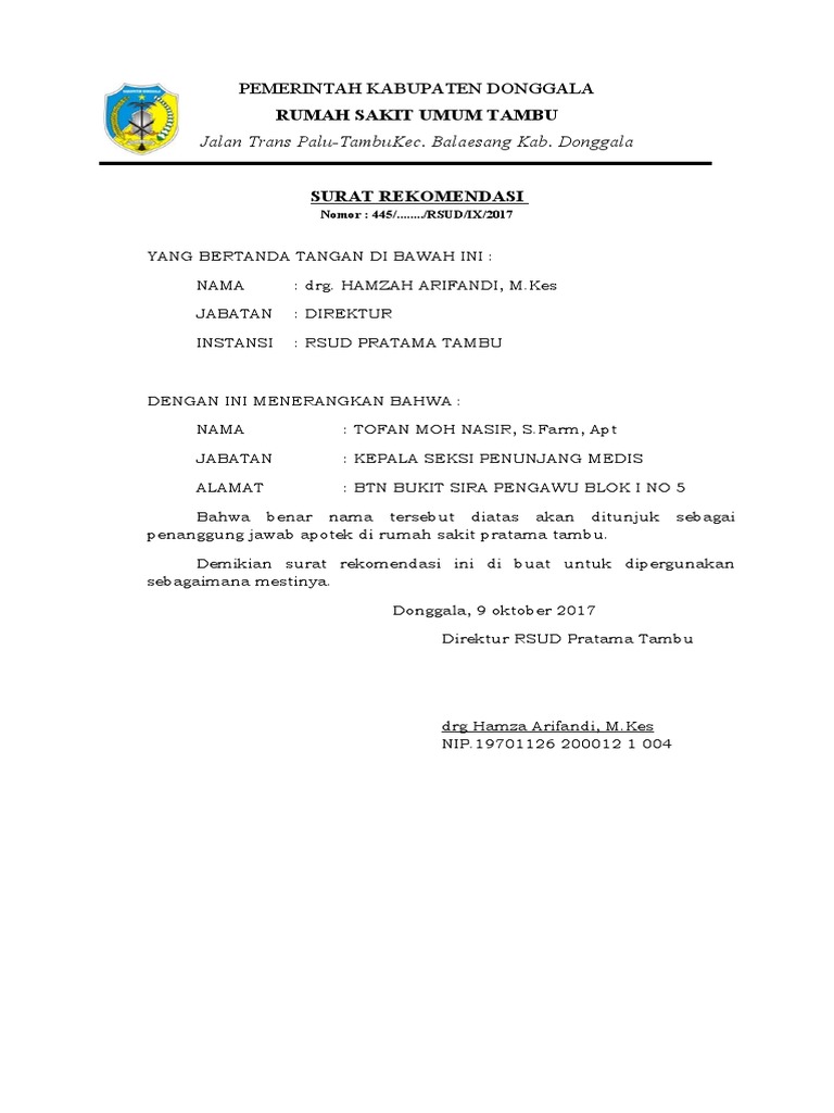 Contoh Rekomendasi | PDF