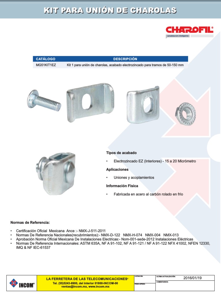CHAROFIL MG51KIT1EZ-Kit para Unión de Charolas | PDF
