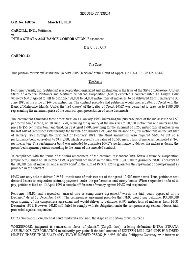 Cargill vs Intra Strata Assurance | PDF | Lawsuit | Corporations