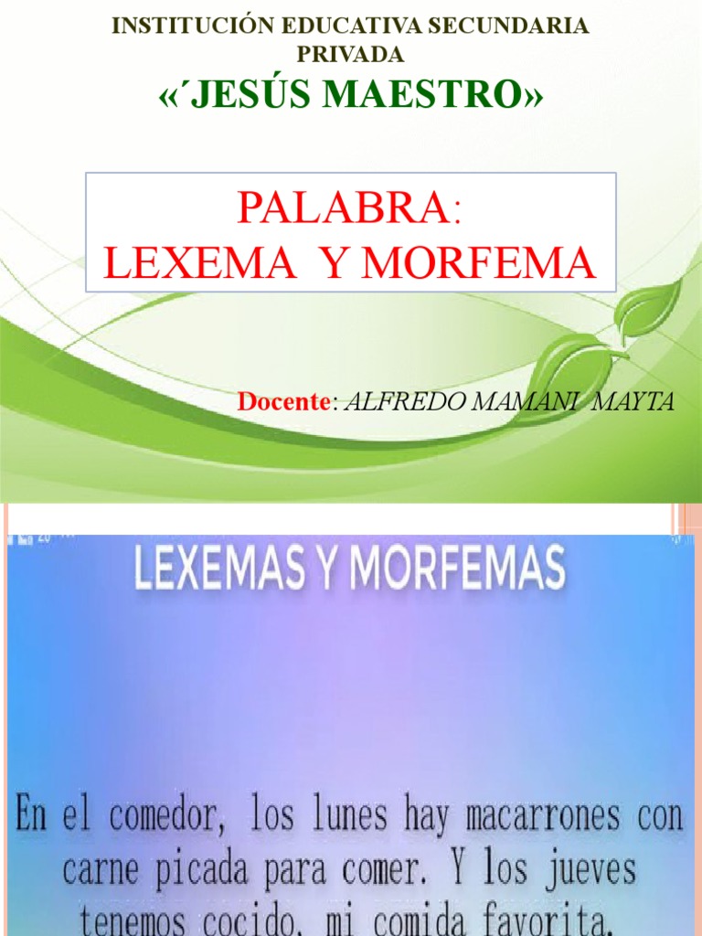 Palabra, Lexema y Morfema | PDF | Sintaxis | Relaciones sintácticas