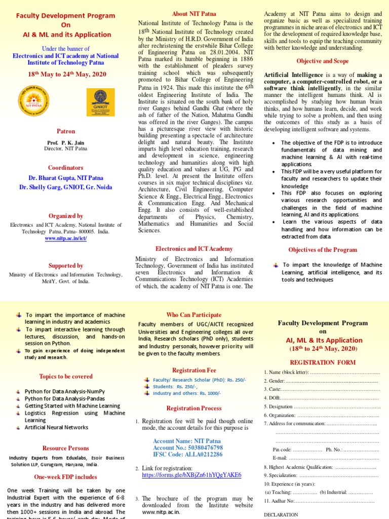 Brochure For AI, ML and Its Application From 18-24 May, 2020-14.05.2020 ...