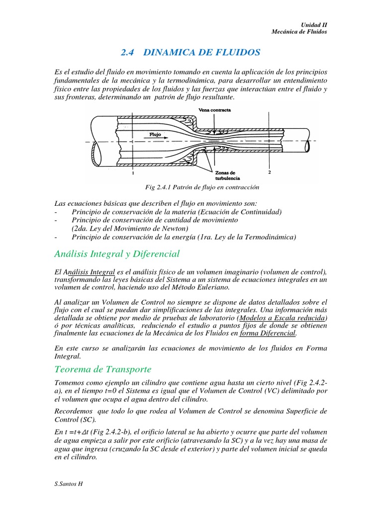 Cap 2.4 - Dinamica de Fluidos | PDF | Física Matemática | Mecánica de fluidos