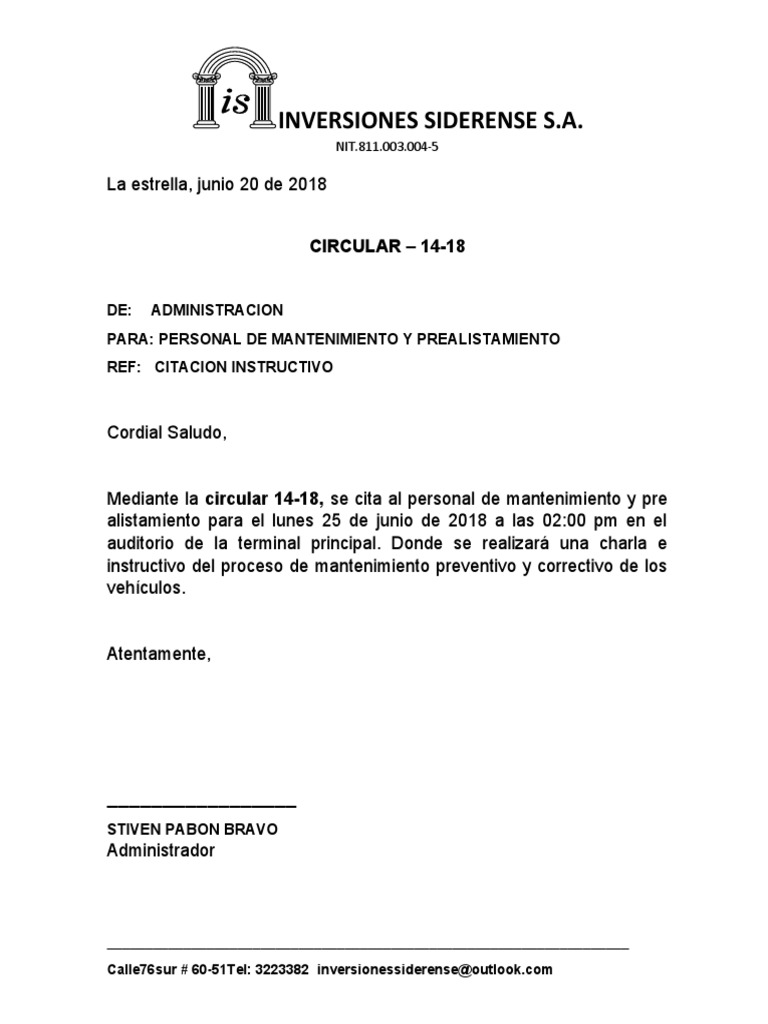 Formato Circular | PDF