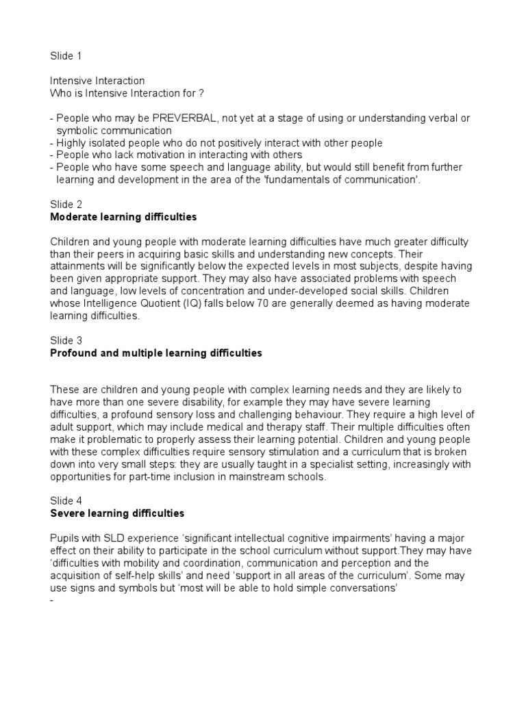 Intensive Interaction Pres | PDF