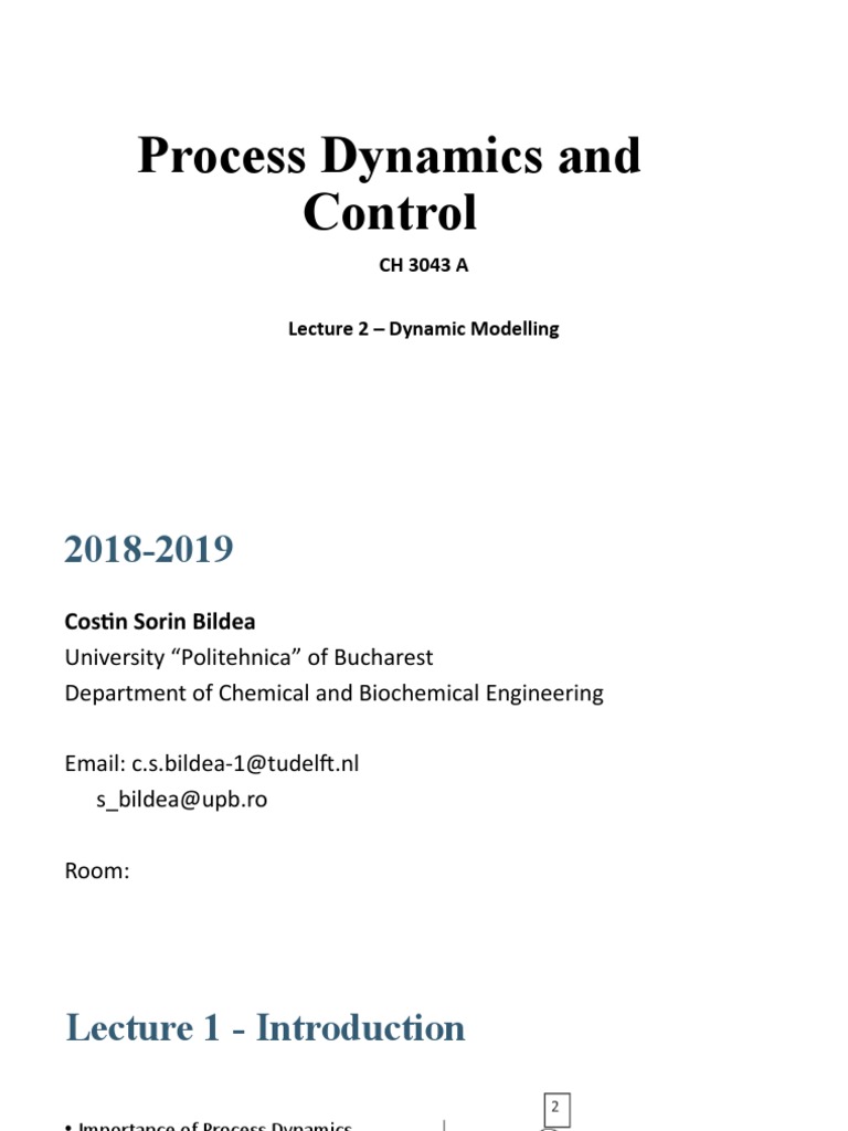 2 - Dynamic Modelling (Process Dynamics and Control) | PDF | Control ...