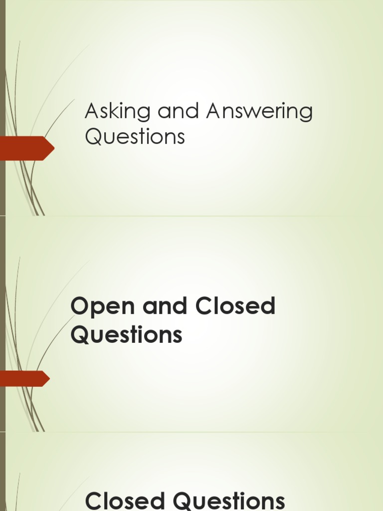 Asking and Answering Questions | PDF | Question | Human Communication