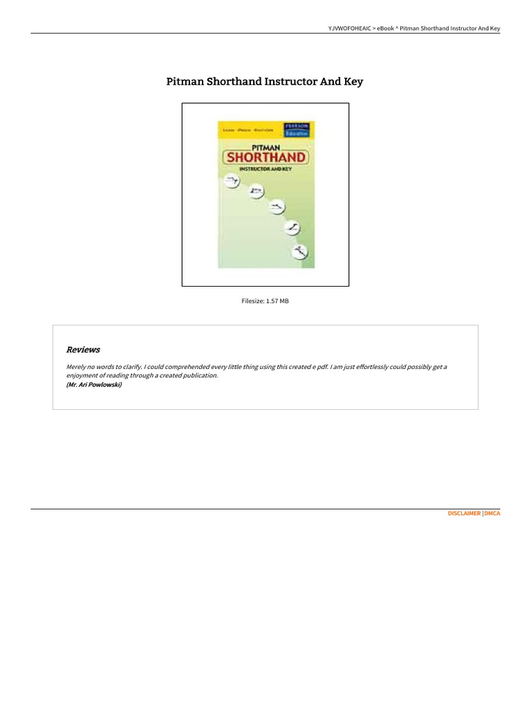 Pitman Shorthand Instructor and Key Pitman Shorthand Instructor and Key ...