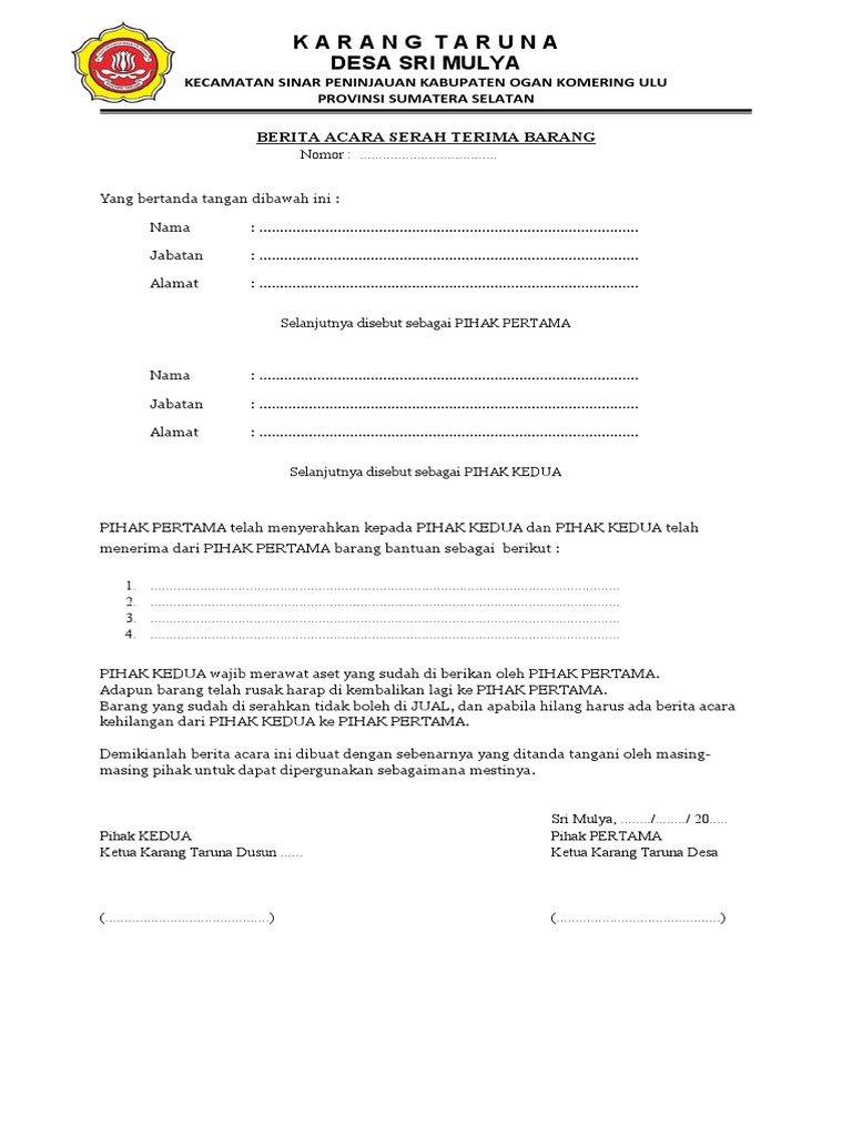 BERITA ACARA Karang Taruna | PDF