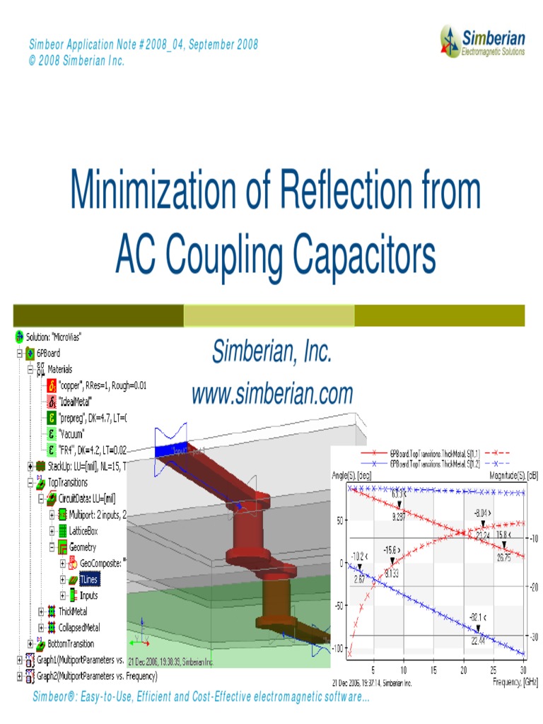 Minimization of Reflection From AC Coupling Capacitors: Simberian, Inc ...