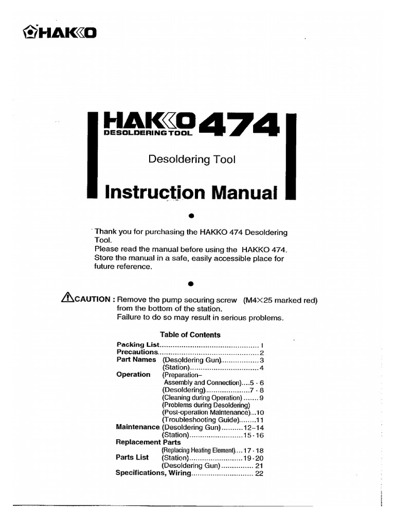 Hakko 474 | PDF