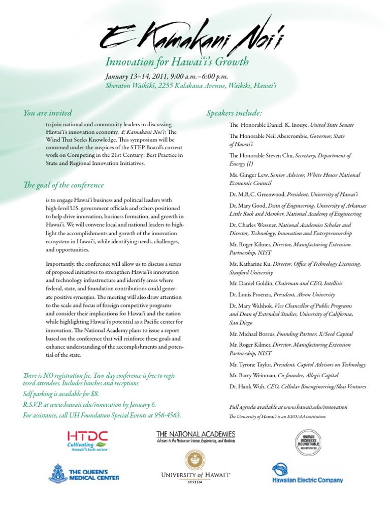 STEP Invite | PDF | Hawaii | Innovation