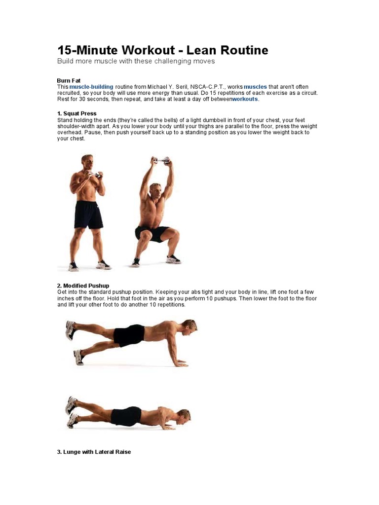 15 Min Workout Lean Routine | PDF