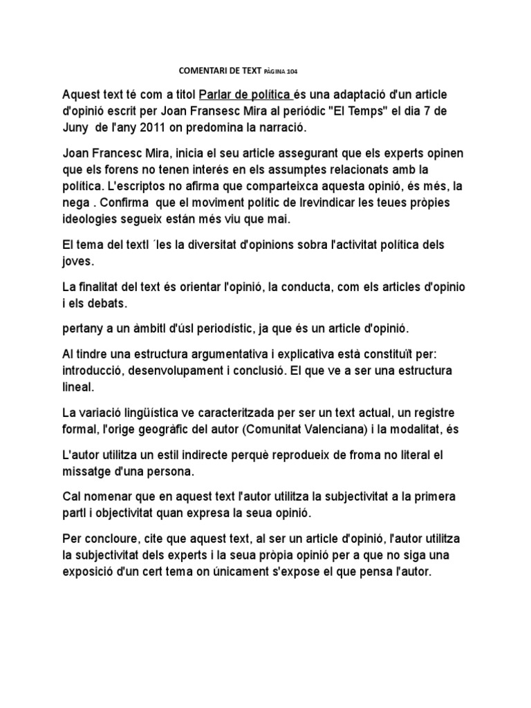 Comentari Text | PDF