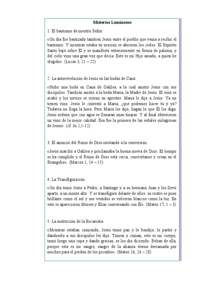 Misterios Del Rosario Pdf María Madre De Jesús Pascua De