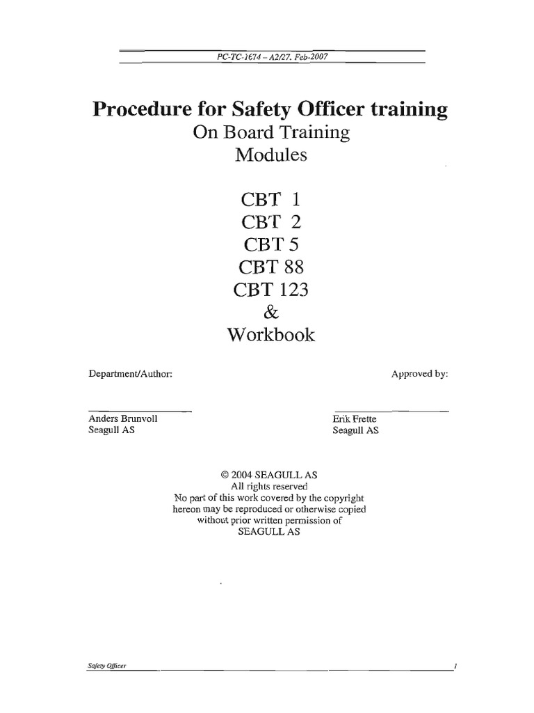 Safety Officer Instruction+workbook Part 1 | PDF