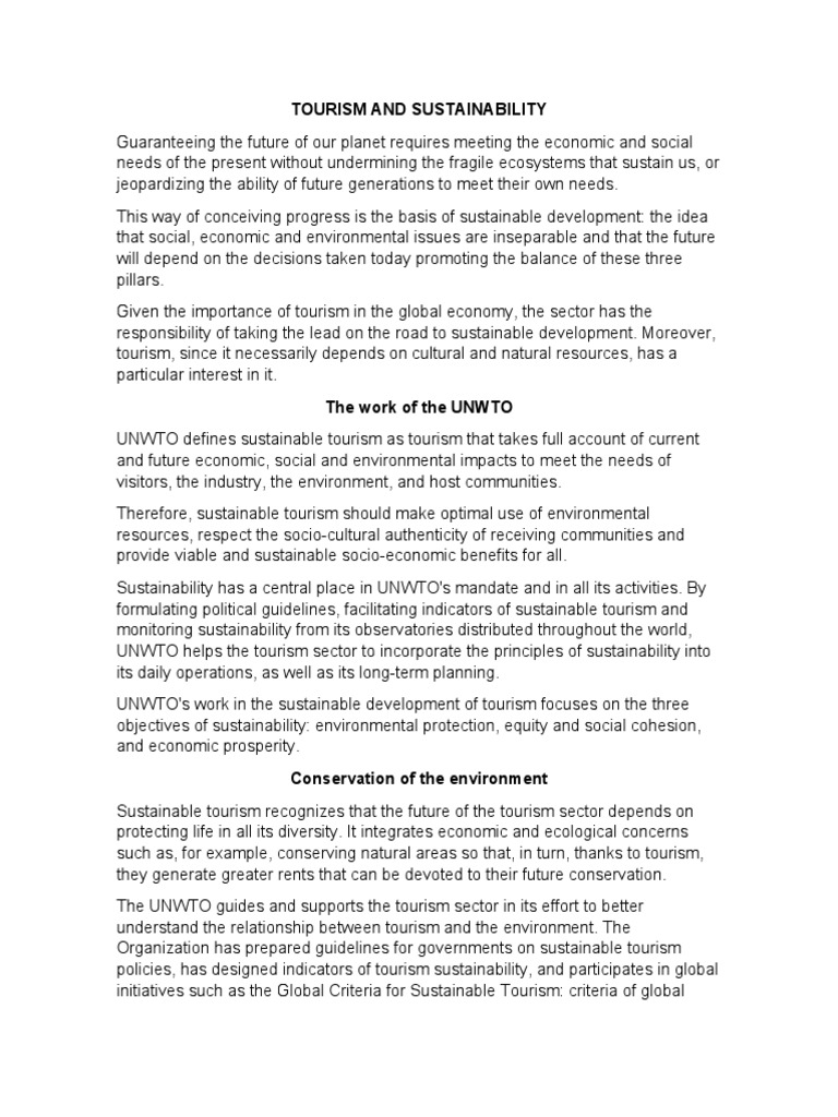 Tourism and Sustainability | PDF | Sustainability | Tourism