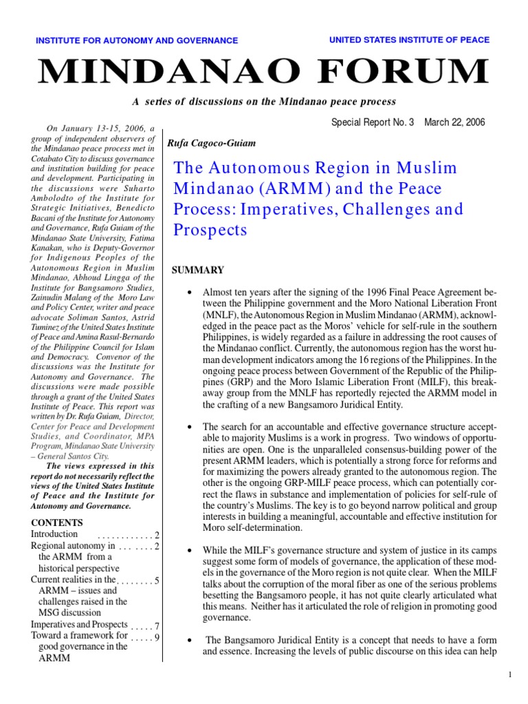 ARMM | PDF | Philippines | Government