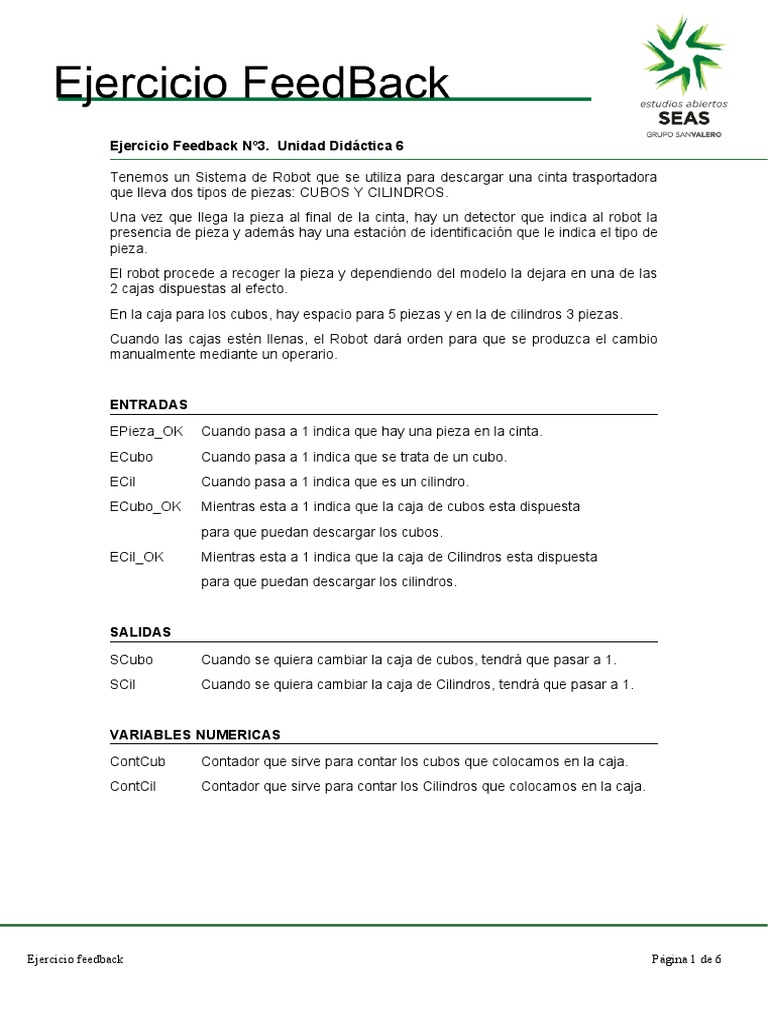 Ejercicio Feedback 3 | PDF | Informática | Informática y tecnología de la información